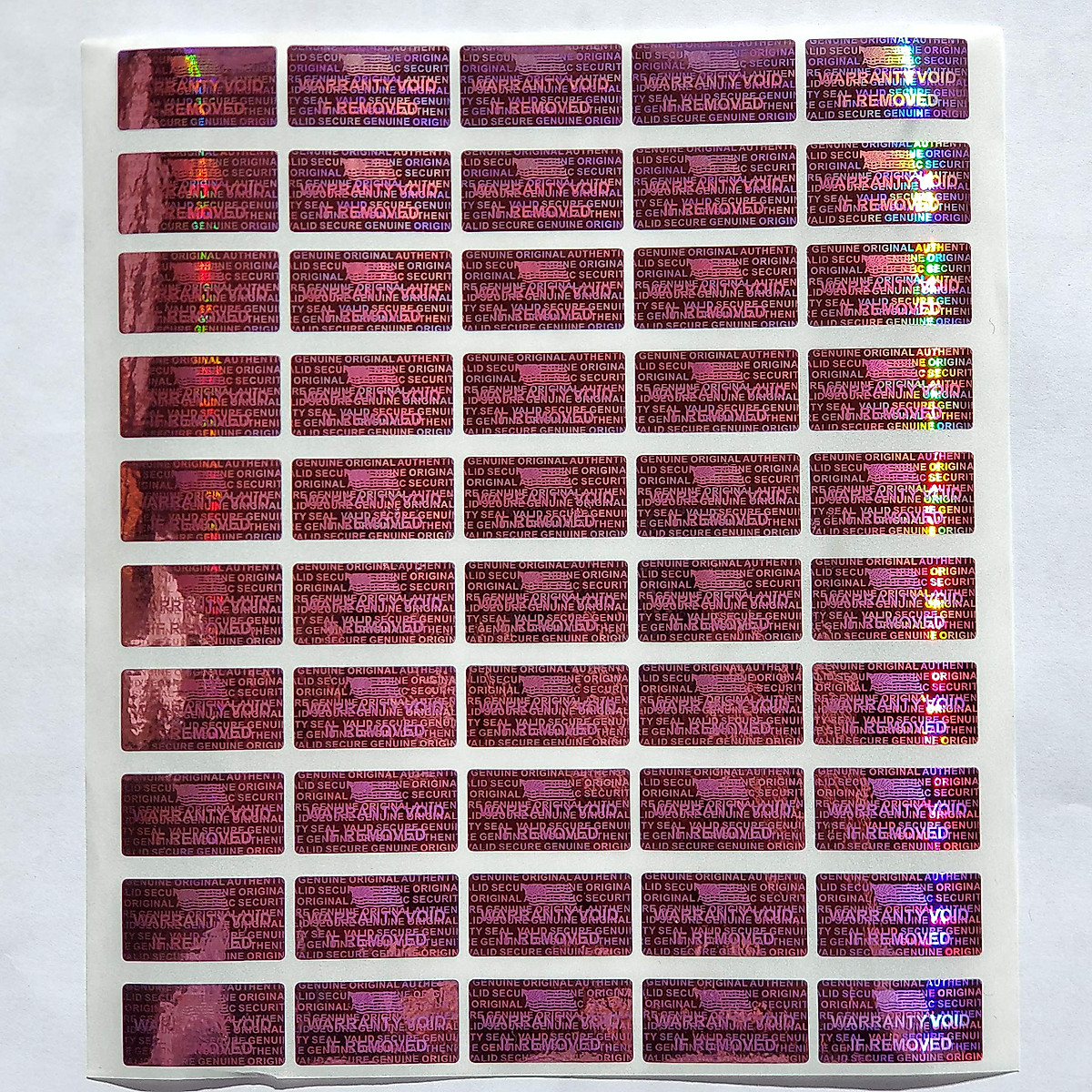 1000 Hologram Seal Pink Tamper Evident Labels Stickers 15 mm x 30 mm-(Pink)