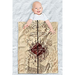 Harry Potter Soft Fleece Baby Blanket for Infant Toddler, All Season Cozy Crib Throw 30"x40" Folded Map
