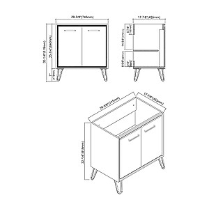 owell 30" Single Bathroom Vanity Set - White Resin Basin with Wood Vanity-Two Doors with Handles and Two Shelves |Gloss -White
