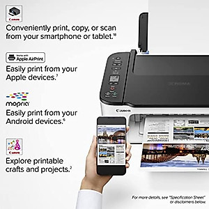 Canon Wireless Inkjet All in One Printer, Print Copy Fax Scan Mobile Printing with LCD Display, USB and WiFi Connection with 6 ft NeeGo Printer Cable
