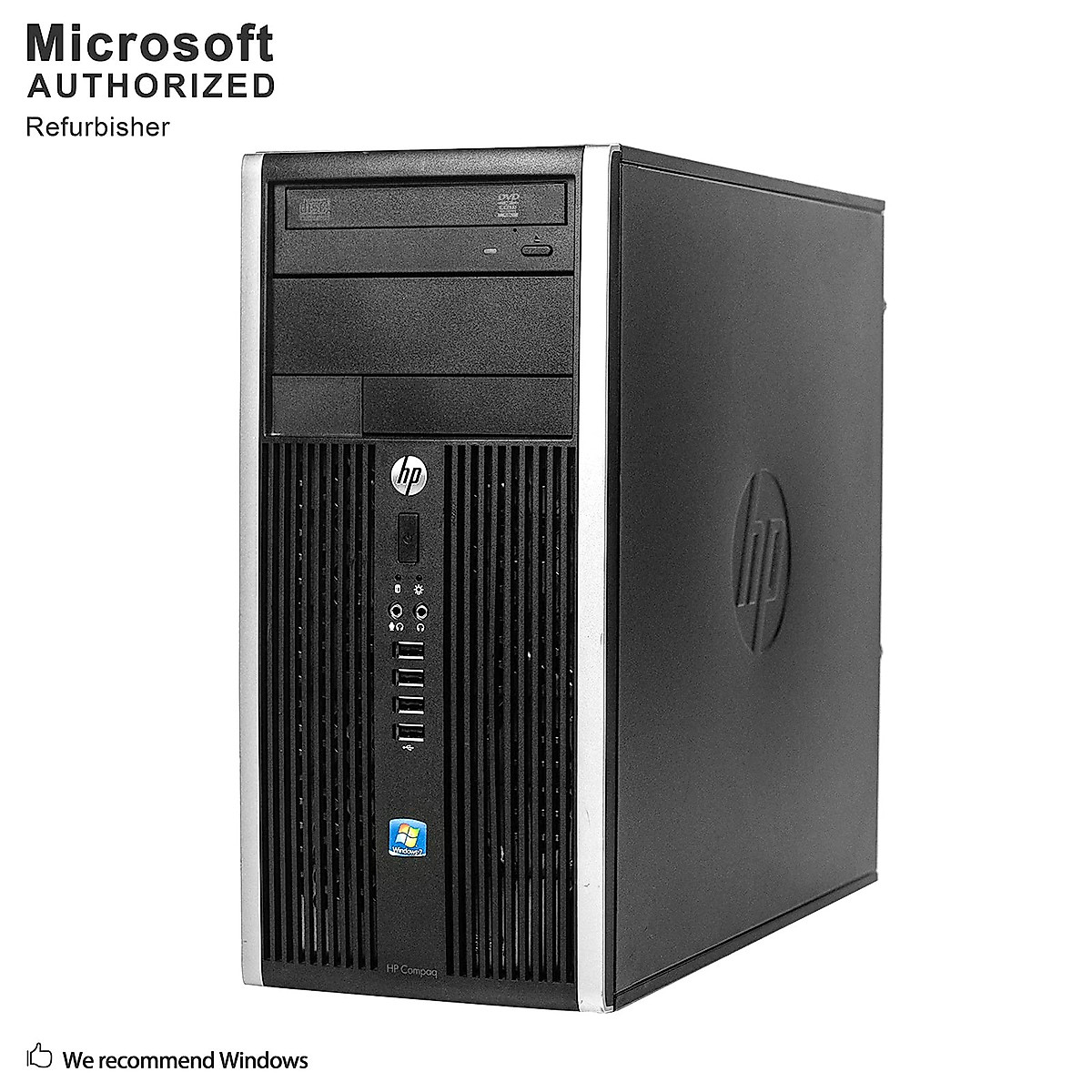 HP Desktop PC Computer Tower PRO 6300, Intel Quad Core i5-3570 3.8GHz, 8G DDR3, 500G, DVD, WiFi, BT, VGA, DP, Windows 10 Pro 64 Bit-Multi-Language Supports English/Spanish/French(Renewed)