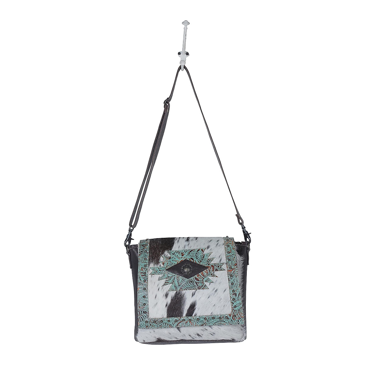 Myra Bag Teal Flowers Concealed Bag S-3979