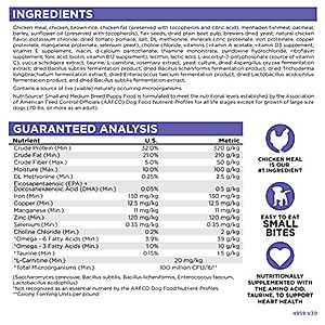 NutriSource Puppy Food for Small and Medium Breeds, Chicken Meal and Rice, 26LB