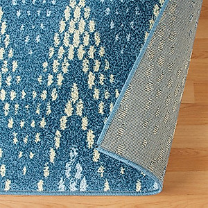 SUPERIOR Indoor Large Area Rug with Jute Backing, Trendy Modern Design, Perfect for Living Room, Kitchen, Bedroom, Office, Hardwood Floors, Dorm, Entry Room, Arete Collection, 5' x 8', Blue