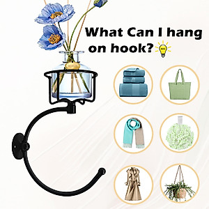 Hand Towel Holder, Matt Black Hand Towel Ring for Bathroom Wall Mounted, Heavy Duty Towel Hook with Candle Holder for Bathroom Wall Decoration