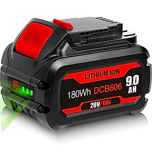 TenHutt 9.0Ah Replace Battery for Dewalt Flexvolt 20V/60V Battery MAX for Dewalt 20V 60V Cordless Power Tools DCB606 DCB612 DCB206 DCB204 Li-ion Battery【3rd-Version】