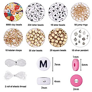 QUEFE 9000pcs, 72 Colors Clay Beads for Bracelet Making Kit for Girls 8-12, Polymer Heishi Letter Beads for Jewelry Making, for Gifts, Crafts, Preppy