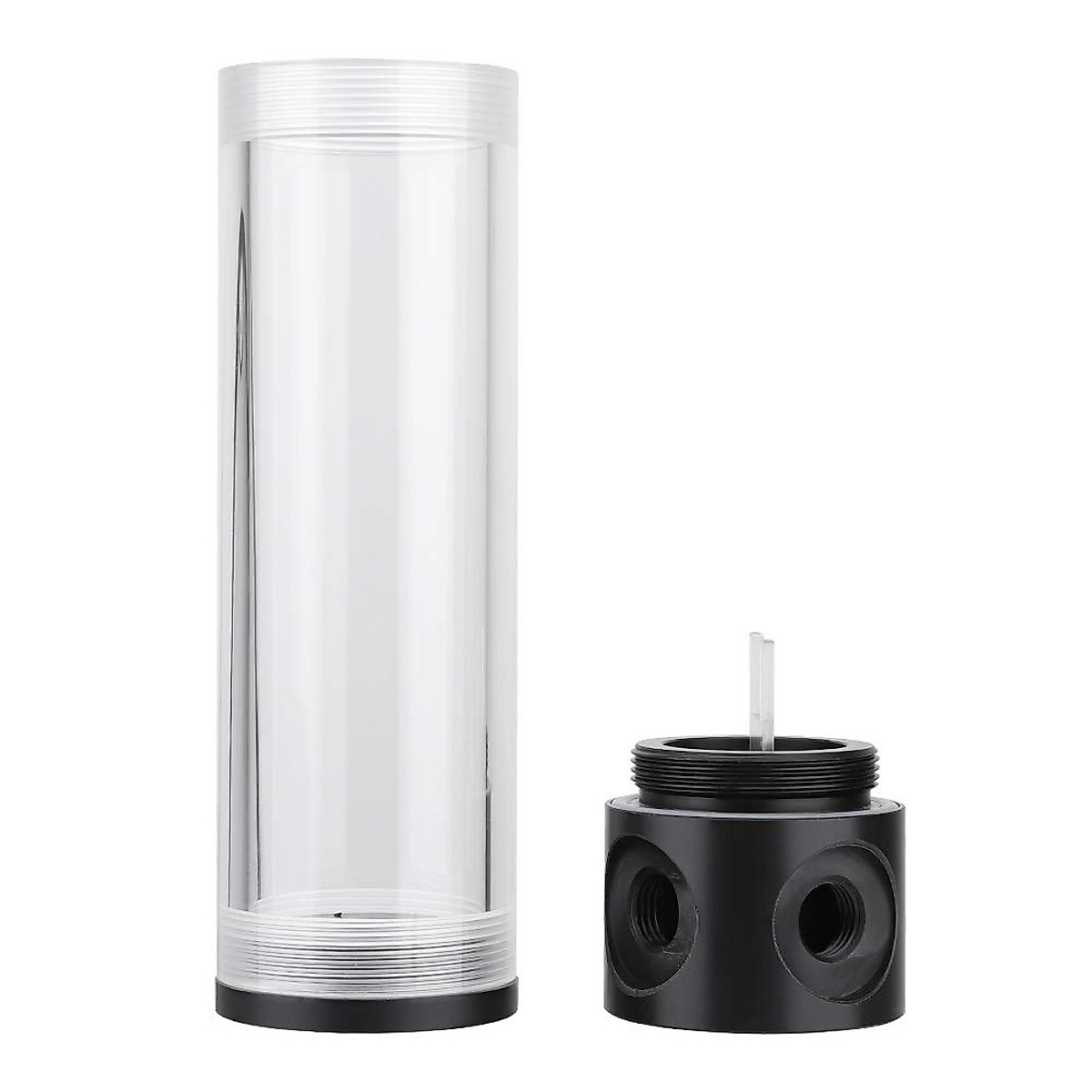 Water Cooling Reservoir, PC Water Reservoir 190mm*50mm Diameter G1/4'' POM Cylindrical CPU Water Cooler Reservoir System Heat Sink Kit Cooling Acrylic Water Reservoir for PC