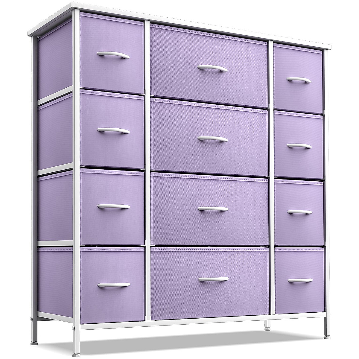 Sorbus Kids Dresser with 12 Drawers and 5 Drawer TV Stand Bundle - Matching Furniture Set - Storage Unit Organizer Chests for Clothing - Bedroom, Kids Rooms, Nursery, & Closet (Purple)