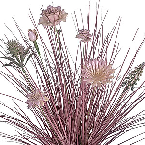 luxsego Artificial Flowers Plants with Pot - 18.9 Inch Fake Gardenia & Chrysanthemum Flowers Realistic Plants Decor, Faux Plastic Flowers for Home, Office, Garden, Farmhouse, Window Decor(Purple)