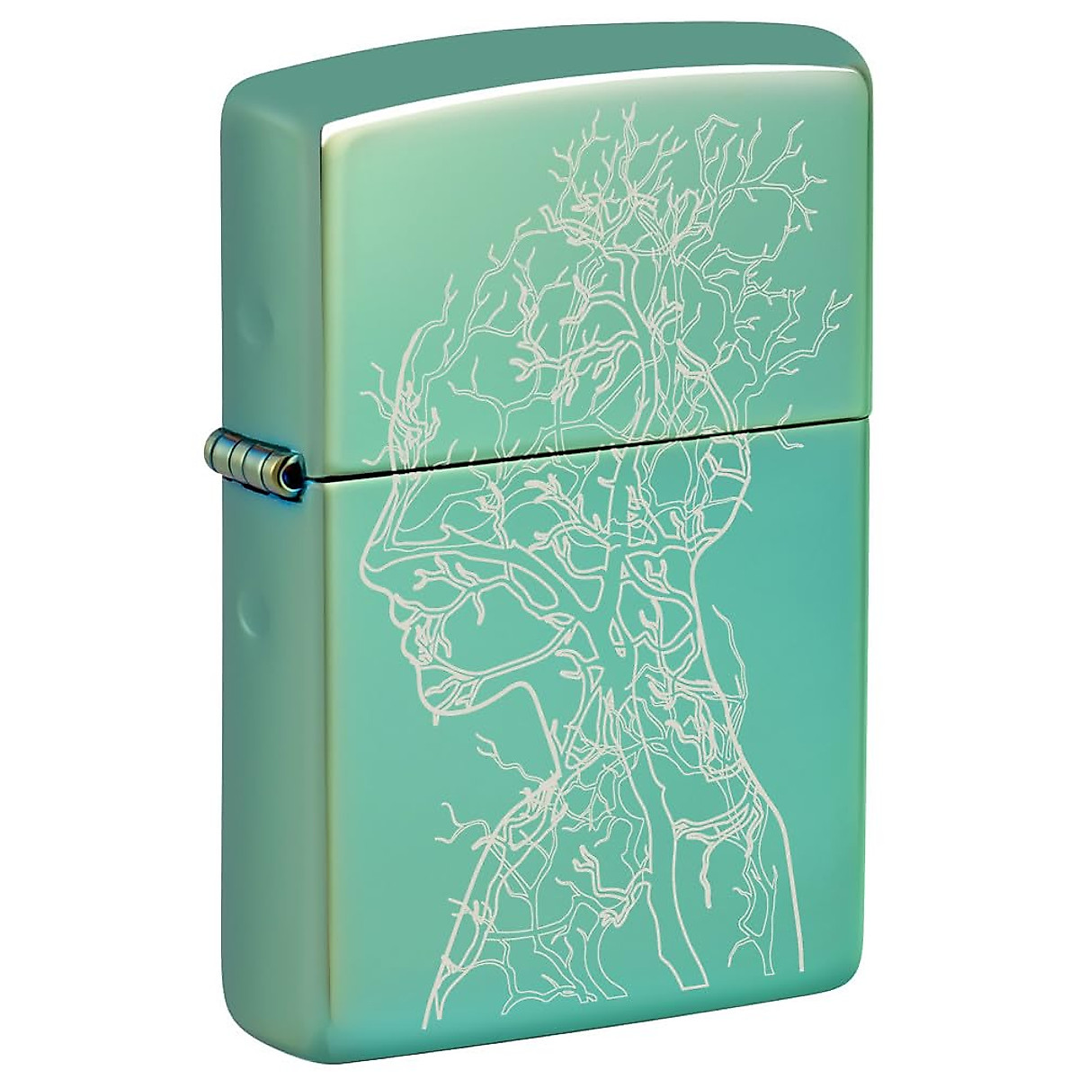 Zippo Human Tree Design High Polish Green Pocket Lighter