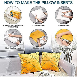 OTOSTAR Premium Outdoor Pillow Inserts 20x20 Inch Set of 4 Waterproof Throw Pillow Inserts Square Garden Patio Pillow Stuffer Form Decorative Outdoor Pillows for Couch Bed Sham Cushion Stuffer (White)
