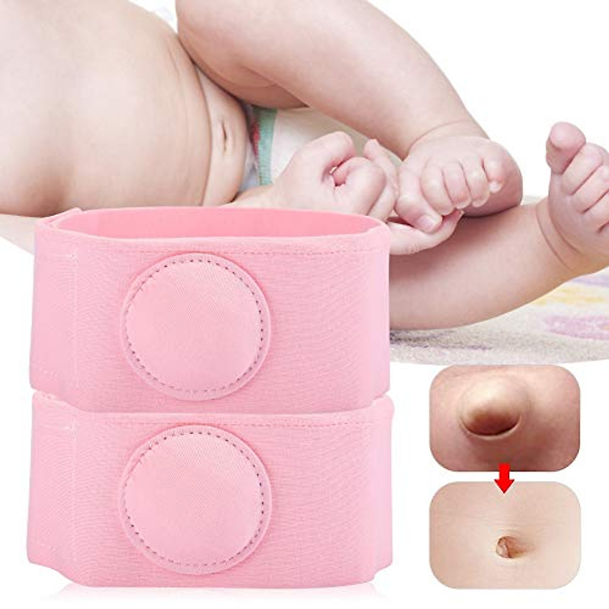 ZJchao Hernia Belt for Babies, 2-piece Hernia Belt Treatment For Hernia Therapy For Children Umbilical Hernia Belt for Newborns Infant Newborn Belt(Rosa)