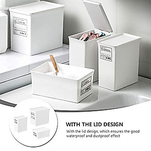 Operitacx Pantry Canister 3pcs Washing Powder Container Plastic Laundry Powder Bin Laundry Soap Dispenser Box Farmhouse Laundry Dryer Sheet Holder for Laundry Room Decorations White Sundries Container