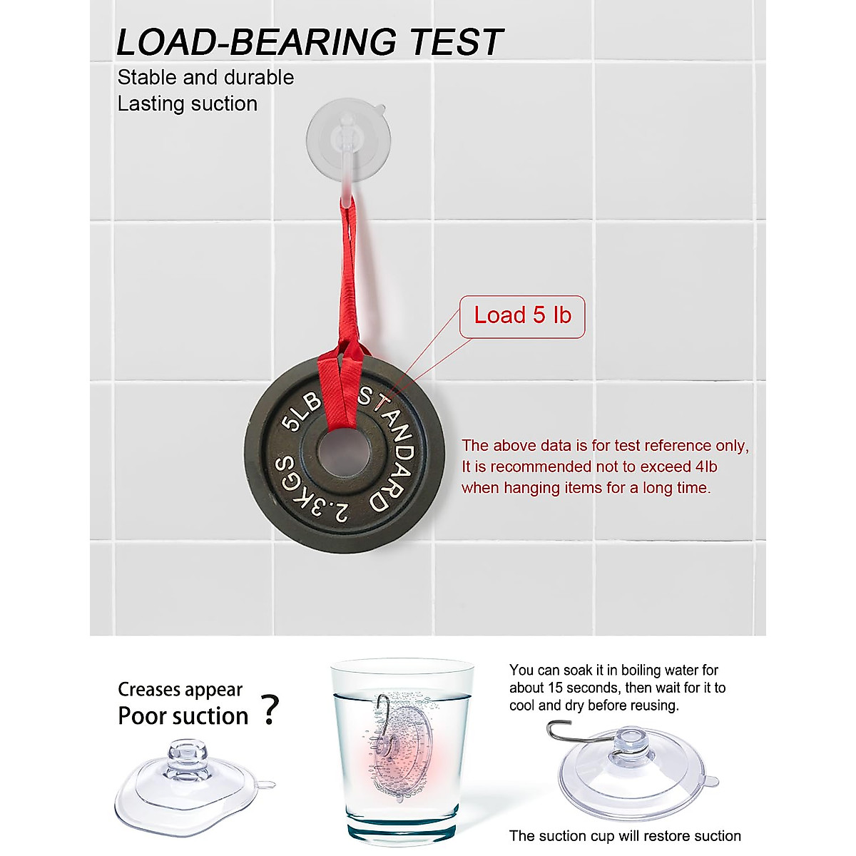 LUPYJI Suction Cup Hooks, Transparent PVC Removable Suction Cups for Glass Windows, Mirrors, Doors, Tiles (15 Pack)