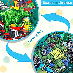 KLFVB 3PCS Dinosaur Backpack for Boys, 16" Kids Bookbag and Lunch Box, Water Resistant 3D Preschool Backpacks for Elementary Students