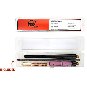 9F Series - 125 Amp - Air Cooled - Flexible Head TIG Torch - 12.5 feet 1-Piece Cable - INLINE Gas Dinse 10-25 Connector - (Welders with Gas Solenoid)