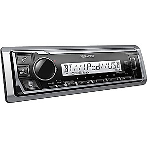 KENWOOD KMR-M332BT Car & Marine Stereo - Single Din, Bluetooth Audio, USB MP3, Aux in, AM FM Radio SiriusXM Ready, Weatherproof, Multi Color Illumination