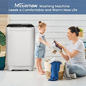 Portable Washing Machine 17.8 Lbs Mini Compact Washer Laundry Washer And Dryer With Drain Pump, 10 Programs Selections with LED Display Low Noise Easy Store for Apartments, Dorms, College Rooms