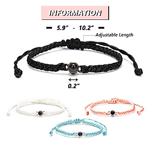 ChiCoko Personalized Photo Bracelets, Custom Photo Projection Bracelet, Adjustable Projection Bracelet with Picture Inside for Women Man Anniversary Day