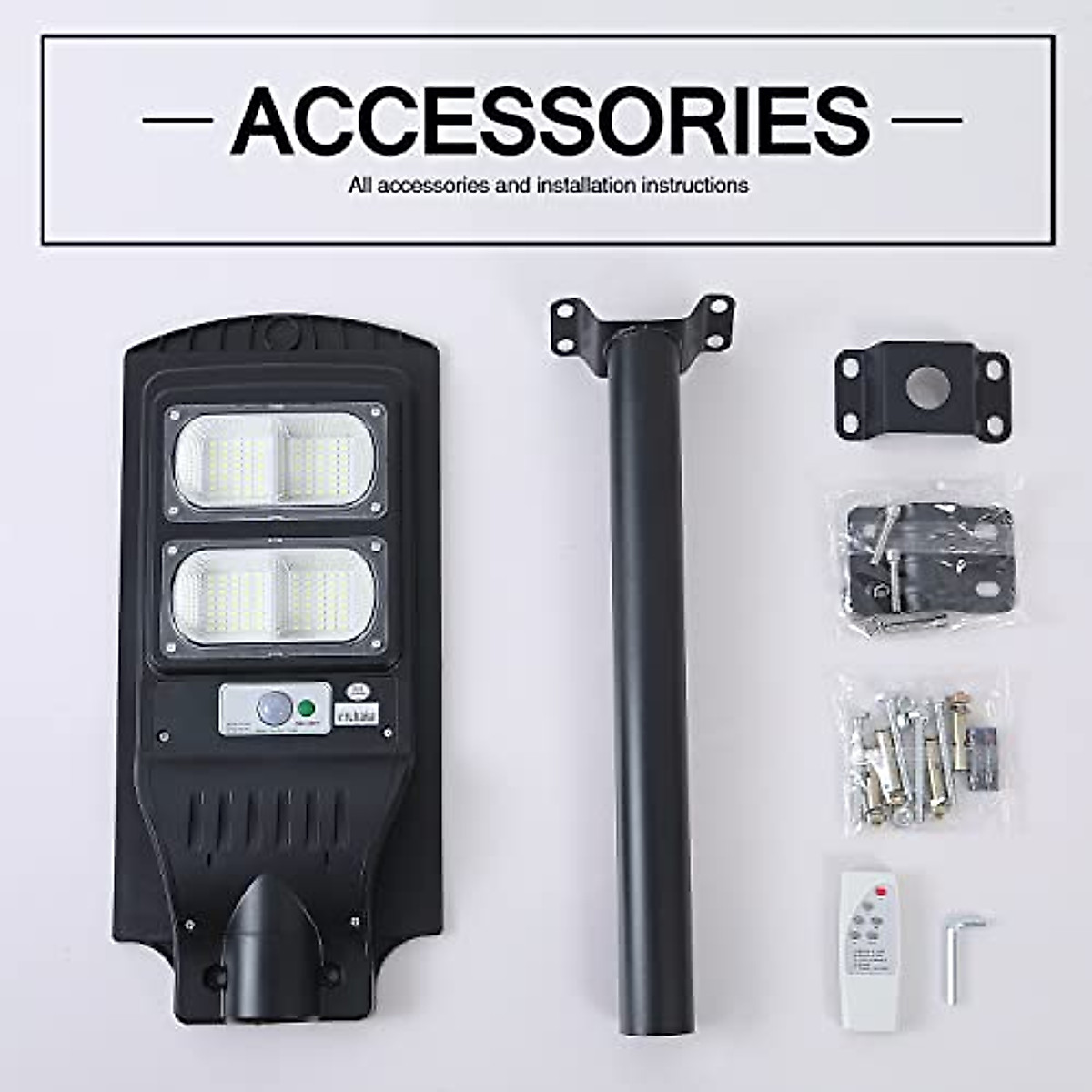 300W Solar Street Lights Outdoor waterproof,20000 lumens, Dusk to Dawn Solar with Motion Sensor and Remote Control, LED Flood Light, Suitable for courtyards, Gardens, Streets, Basketball Courts Garage