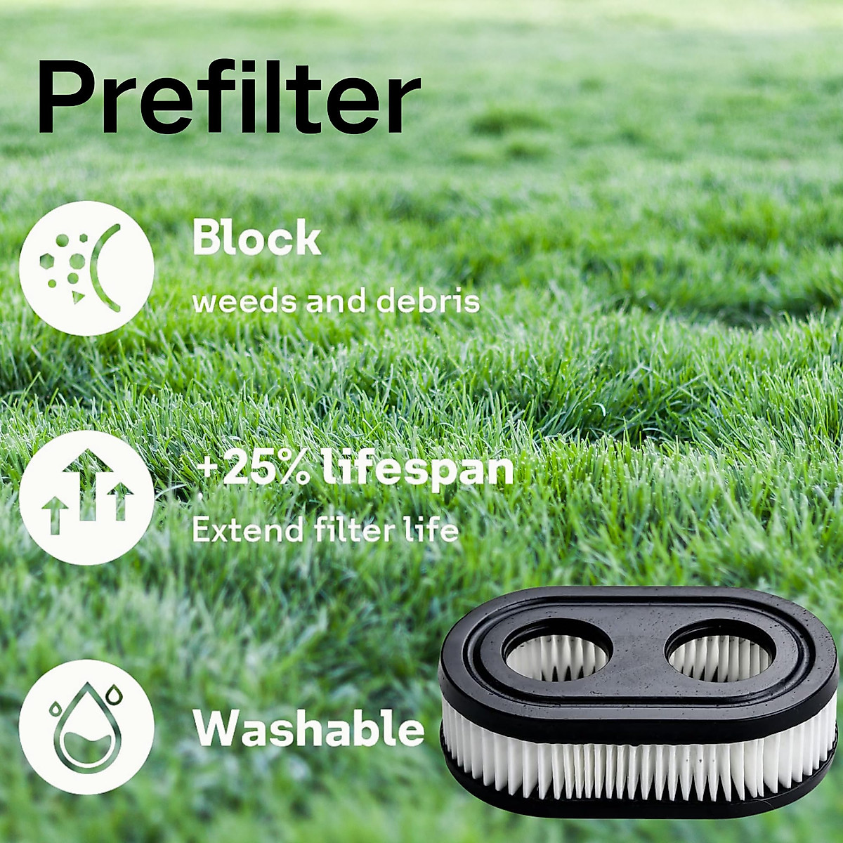 New 593260 Air Filter Fits 798452 798339 5432 5432k 550ex 675exi 725exi Series Engines Model, Lawn Mower Air Filter Parts Fits Troy Bilt TB110 TB200 TB230 Lawnmower (3-Pack)