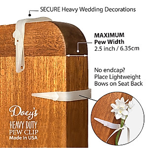 DOEYS Heavy Duty Pew Clips for Weddings (12-Pack) Dependable Flexible Holder for Church Ceremony Aisle Decorations - Secure Bows, Flowers, Signs, Garland to Pew Ends, Bench Seats, Chairs (MADE in USA)
