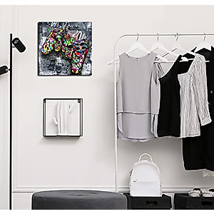 JKWALL77 Graffiti Canvas Wall-Art for Bedroom - Gaming Wall Art for Teen Boys - Abstract Painting Pop Art Modern Home Wall Decor Ready to Hang Size 14" x 14"