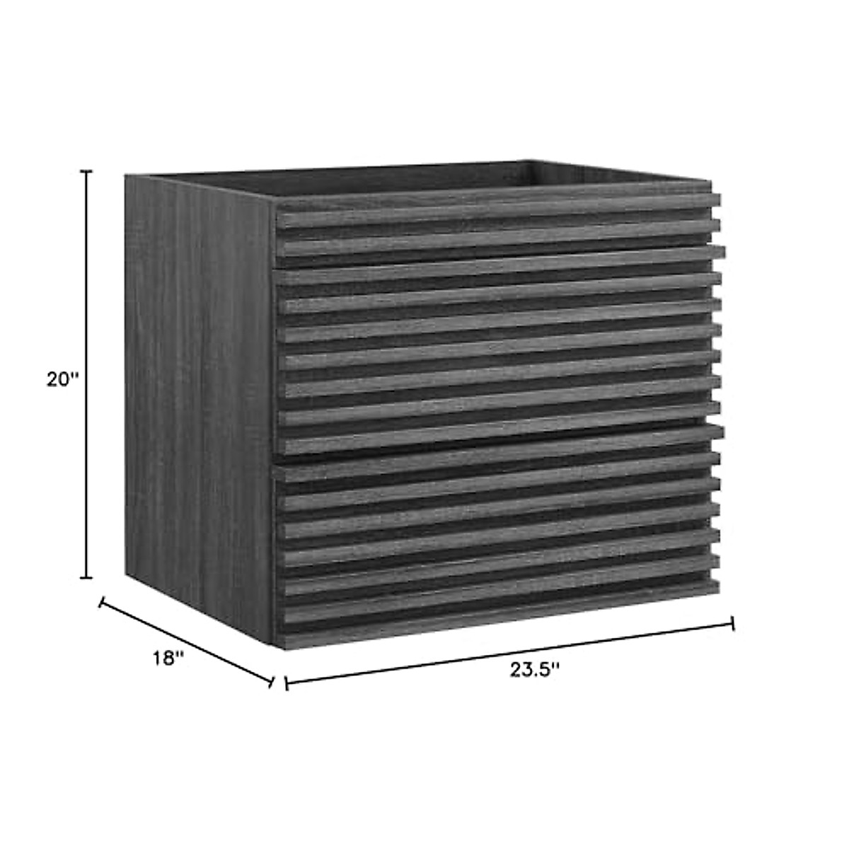 Modway Render 23.5" MDF Wood Wall-Mount Bathroom Vanity Cabinet in Charcoal