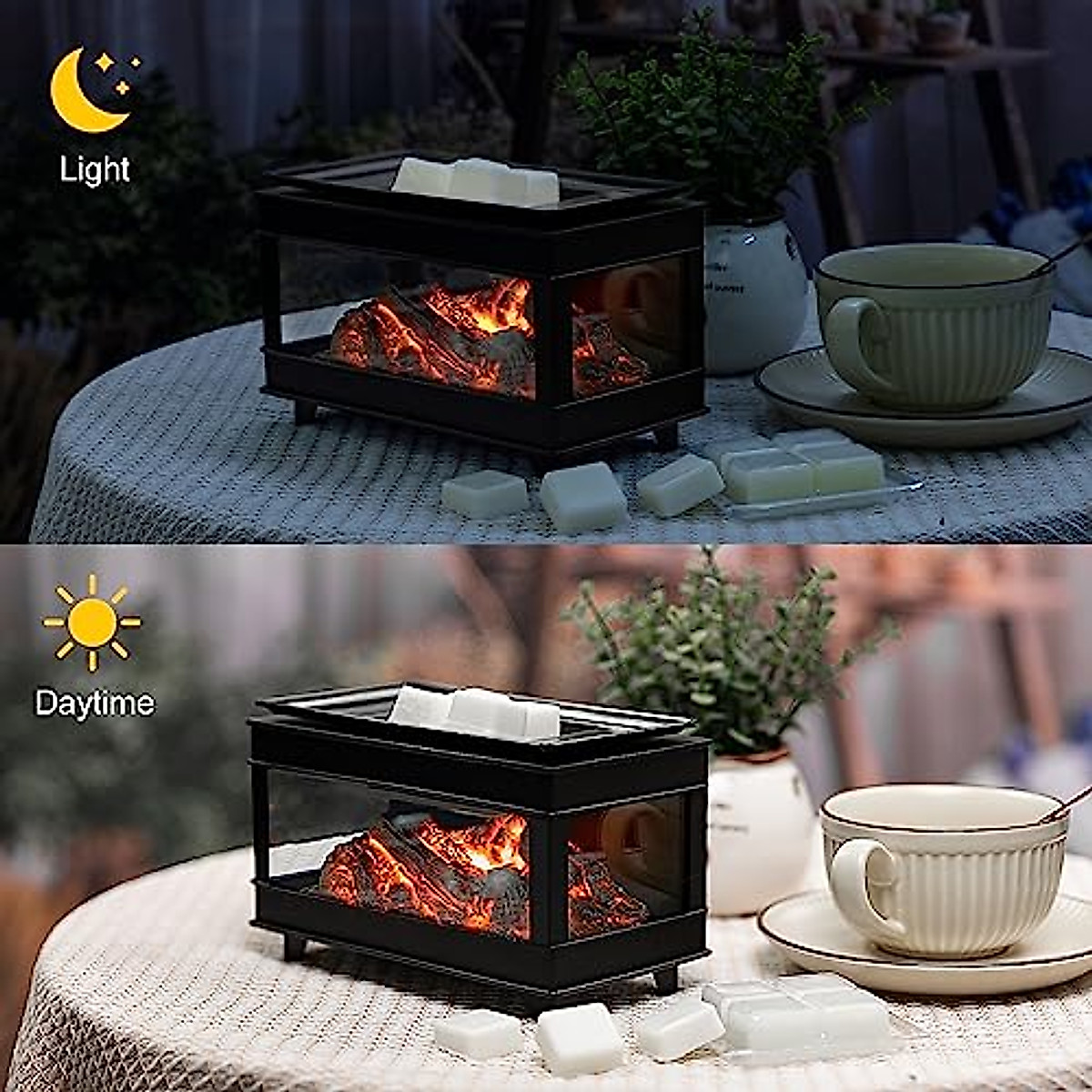 YSong Freestanding Flickering Fireplace Wax Warmer,Electric Wax Melt Warmer,Wax Warmer for Scented Wax Melts,Metal Wax Melter,Wax Burner Fragrance Warmer for Home Decor Office,Birthday Gifts for Women