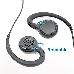 BANDARICOMM Radio Earpiece, 3.5mm 1-Pin C Shape Walkie Talkie Earpiece with PTT Mic Compatible with Motorola CLP1010, CLP1040, CLP1060 Two Way Radios Headphone Headset