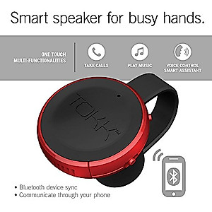 TOKK Smart Wearable Assistant Hands-Free Bluetooth Speaker Phone, Red