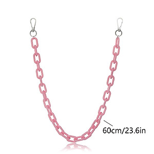 Bomine Hip Hop Jeans Pants Chain Punk Goth for Men Acrylic Link Wallet Chain for Women Hipster Chunky Thick Wallet Pocket Keychains Belt Waist Chains body Accessory for Girls (Pink)…