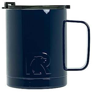 RTIC Coffee Mug, 12 oz, Navy, Insulated Travel Stainless Steel, Hot Or Cold Drinks, with Handle & Splash Proof Lid
