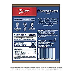 Torani Syrup, Pomegranate, 25.4 Ounces (Pack of 4)