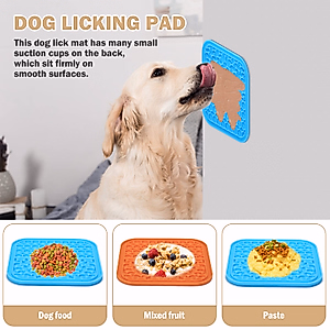 Lick Mat for Dogs - Slow Feeder Licking Mat with Suction Cups for Peanut Butter, Food Treats & Yogurt - 2 Pack