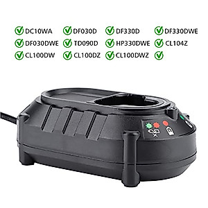 Replacement Charger for Makita, 10.8V 12V Lithium Battery Charger for Makita with LED Indicator DC10WA DF030D (US Plug)