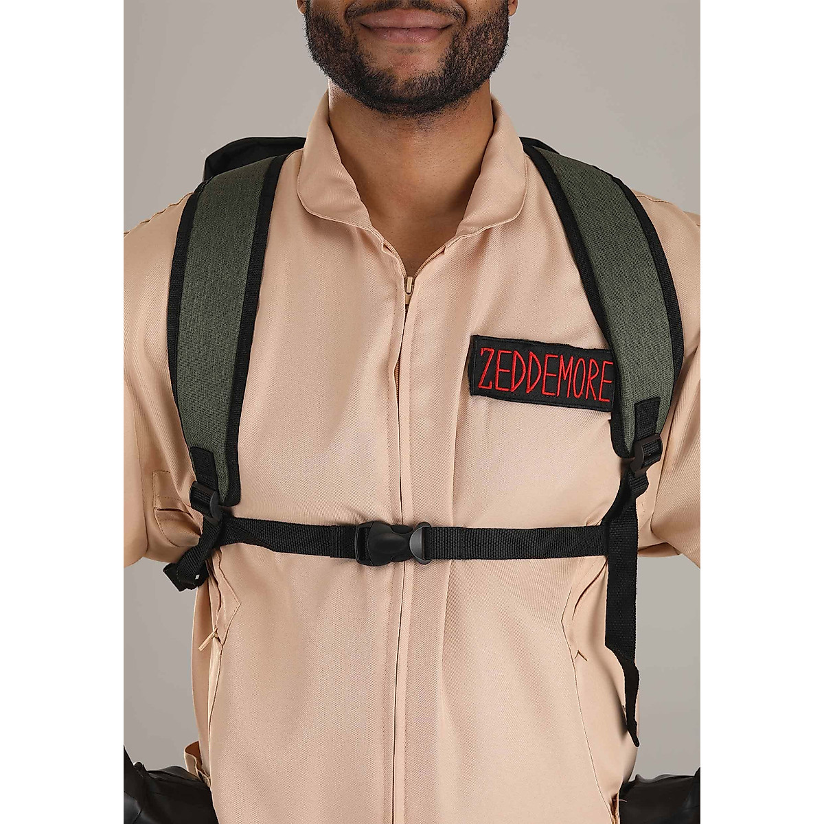 Deluxe Plus Size Ghostbusters Halloween Costume | Adult Ghostbusters Jumpsuit Uniform with Proton Pack for Men 4X Brown