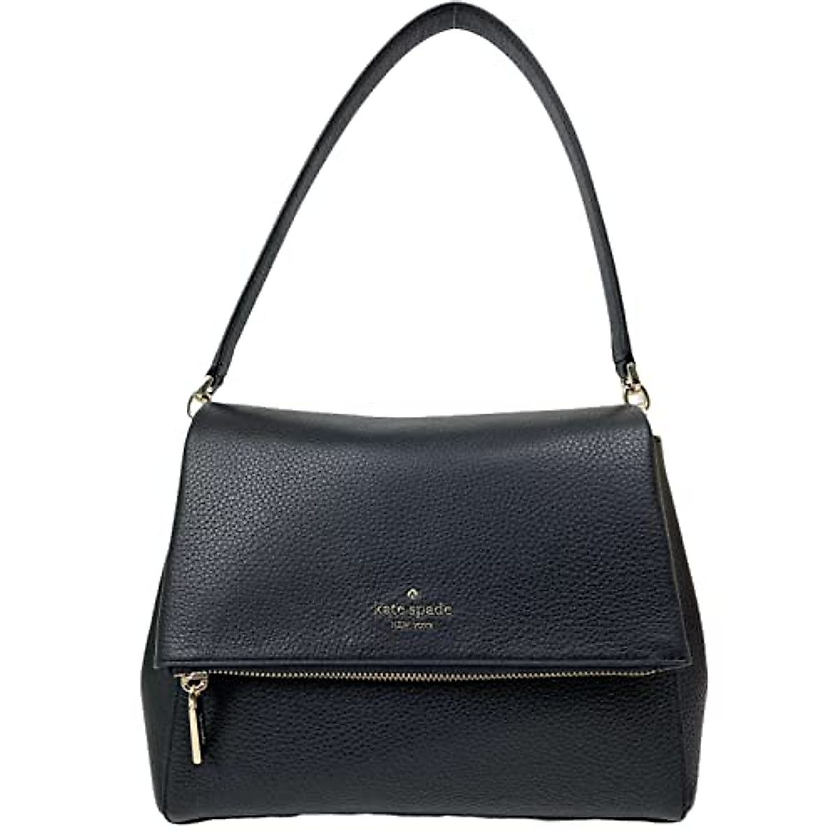 Kate Spade Leila Medium Pebbled Leather Shoulder Bag (Black)
