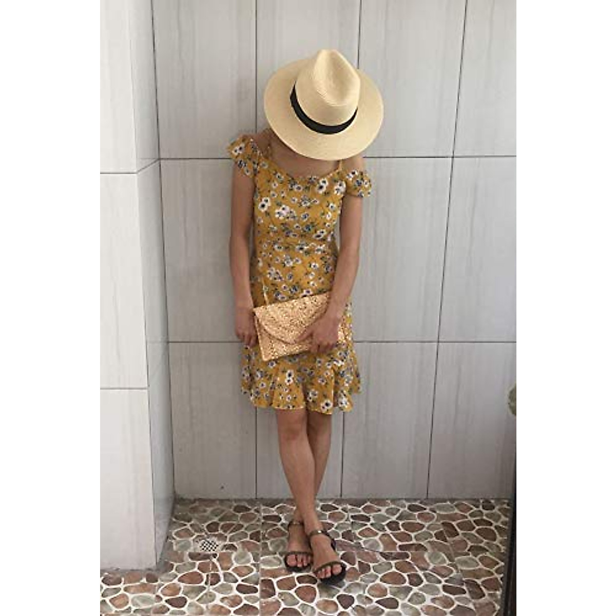 alilove Straw Clutch Bags for Women Summer Evening Handbags Bride Wedding Purse Vacation Beach Clutch Handmade Woven Envelope Wallet