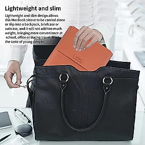 Padded Laptop Case Inner Pu Leather Bag Stylish Versatile Cheap Thin Sleeve Compatible with 13-13.3-14-15 Inch Case (black13-13.3in)