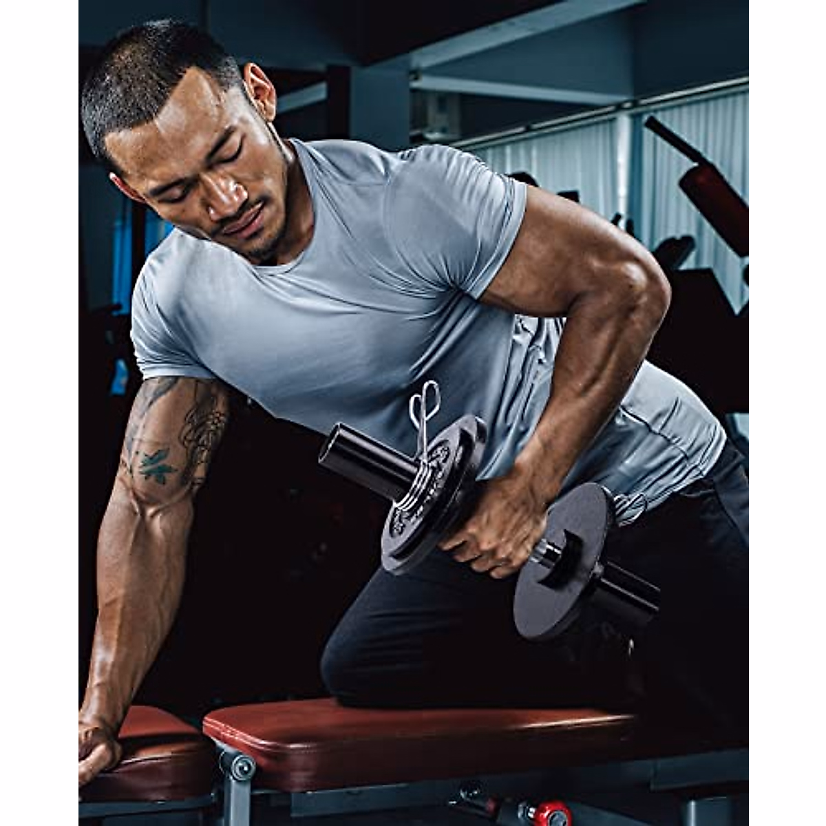 AboveGenius Cast Iron 2-Inch Olympic Plate Weight Set for Strength Training, Weightlifting and Crossfit in Home & Gym