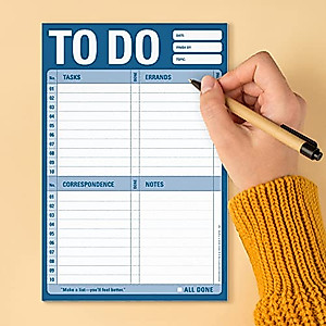 Knock Knock To Do Pad, To-Do List Notepad for Daily Tasks, Errands, Notes, 6 x 9-inches (Blue)
