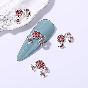 Girl Head Nail Charms 20PCS Cute Nail Charms for Acrylic Nails 3D Metal Nail Art Charm Pink Nail Gems and Charms 3D Nail Rhinestone Crystal Kawaii DIY Nail Art Decoration Supplies for Women Girls