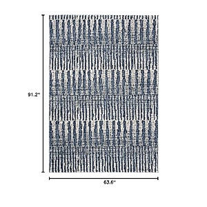 SAFAVIEH Galaxy Collection 5'3" x 7'6" Navy / Light Grey GAL118N Modern Non-Shedding Living Room Bedroom Dining Home Office Area Rug