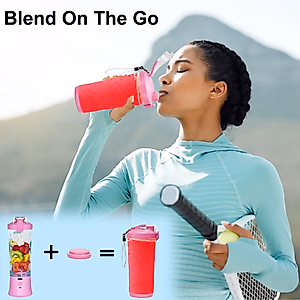 Portable Blender for Shakes and Smoothies 20 Oz, Waterproof Personal Blender USB Rechargeable with 6 Blades and Travel Lid for Kitchen, Office, Gym & Travel (Light Purple)