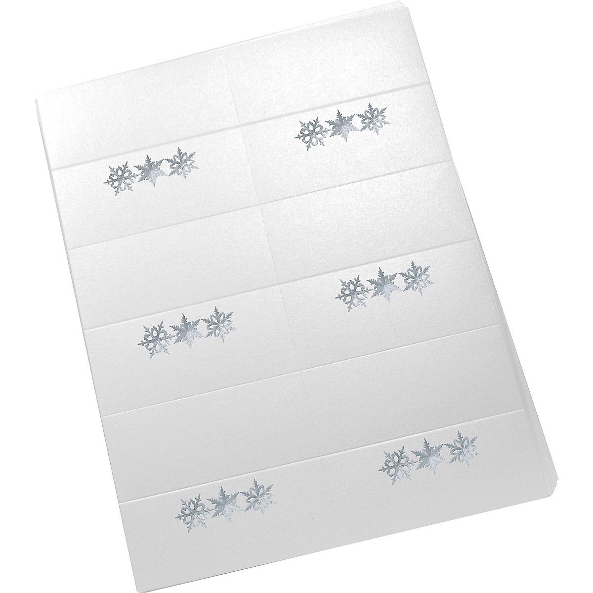 Christmas and Holiday Snowflake Pattern Printable Place Cards, Set of 60 (10 Sheets), Laser & Inkjet Printers - Wedding, Party, Dinner, and Special Events - Made in the USA