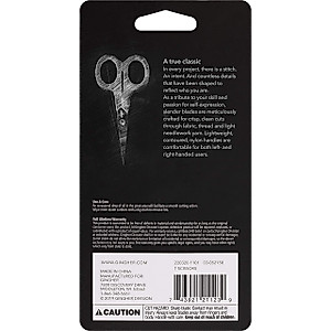 Gingher 01-005102 Lightweight Embroidery Scissors, 4-Inch , Black