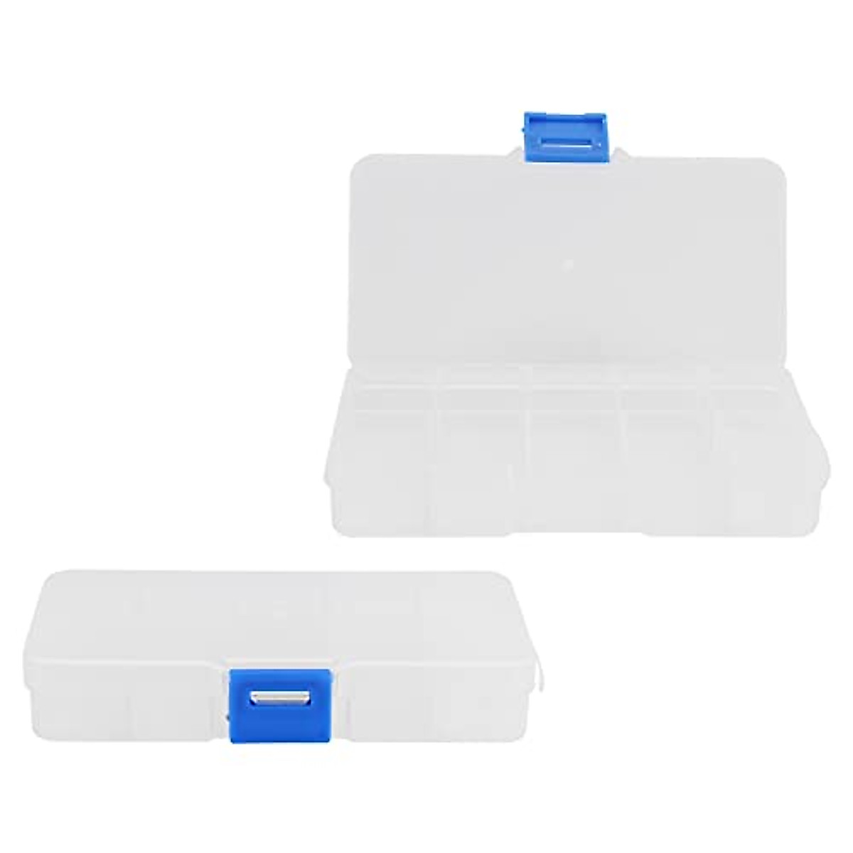 LIYJTK 10 Grid Transparent Jewelry Box Plastic Organizer Box Storage Container for Beads Art DIY Crafts Small Parts