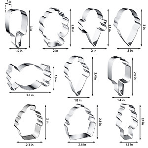 Ice Cream Cookie Cutters, 10Pcs Cartoon Cookie Cutter Set Ice Cream Cone Cookie Cutters Stainless Steel Fondant Cutter Summer Cookie Cutter Biscuit Molds